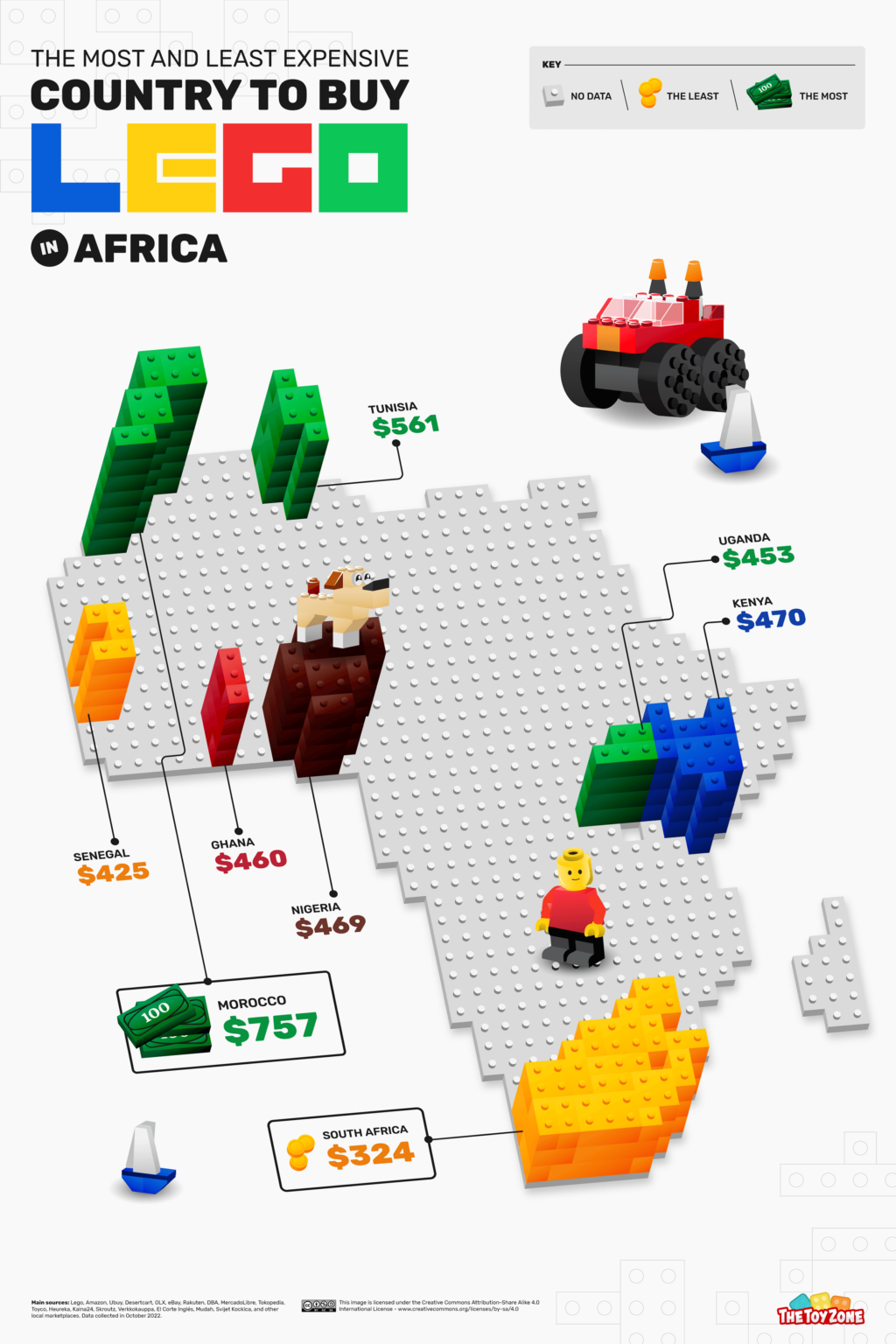 The Countries that Pay the Most and Least for LEGO