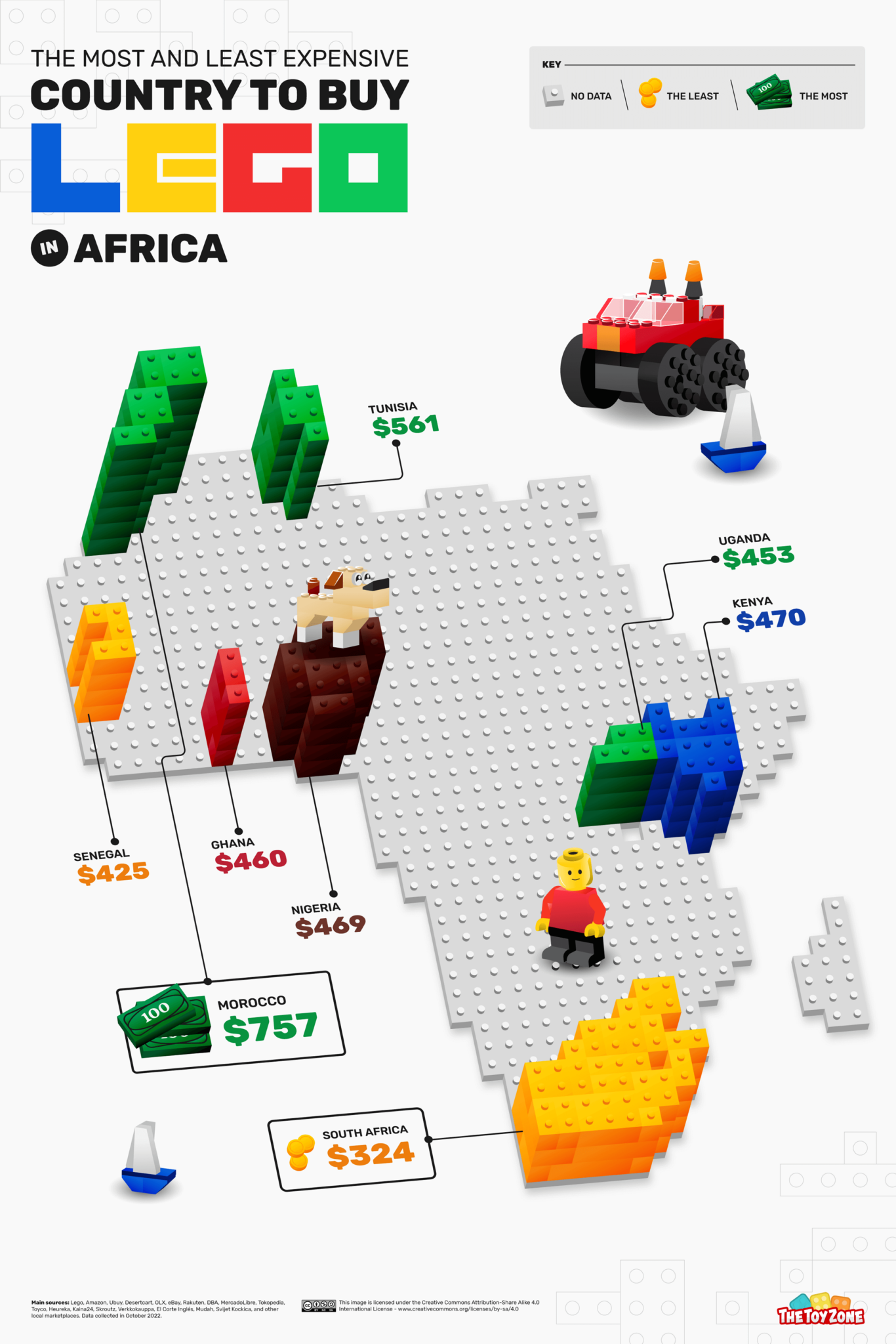 The Countries that Pay the Most and Least for LEGO