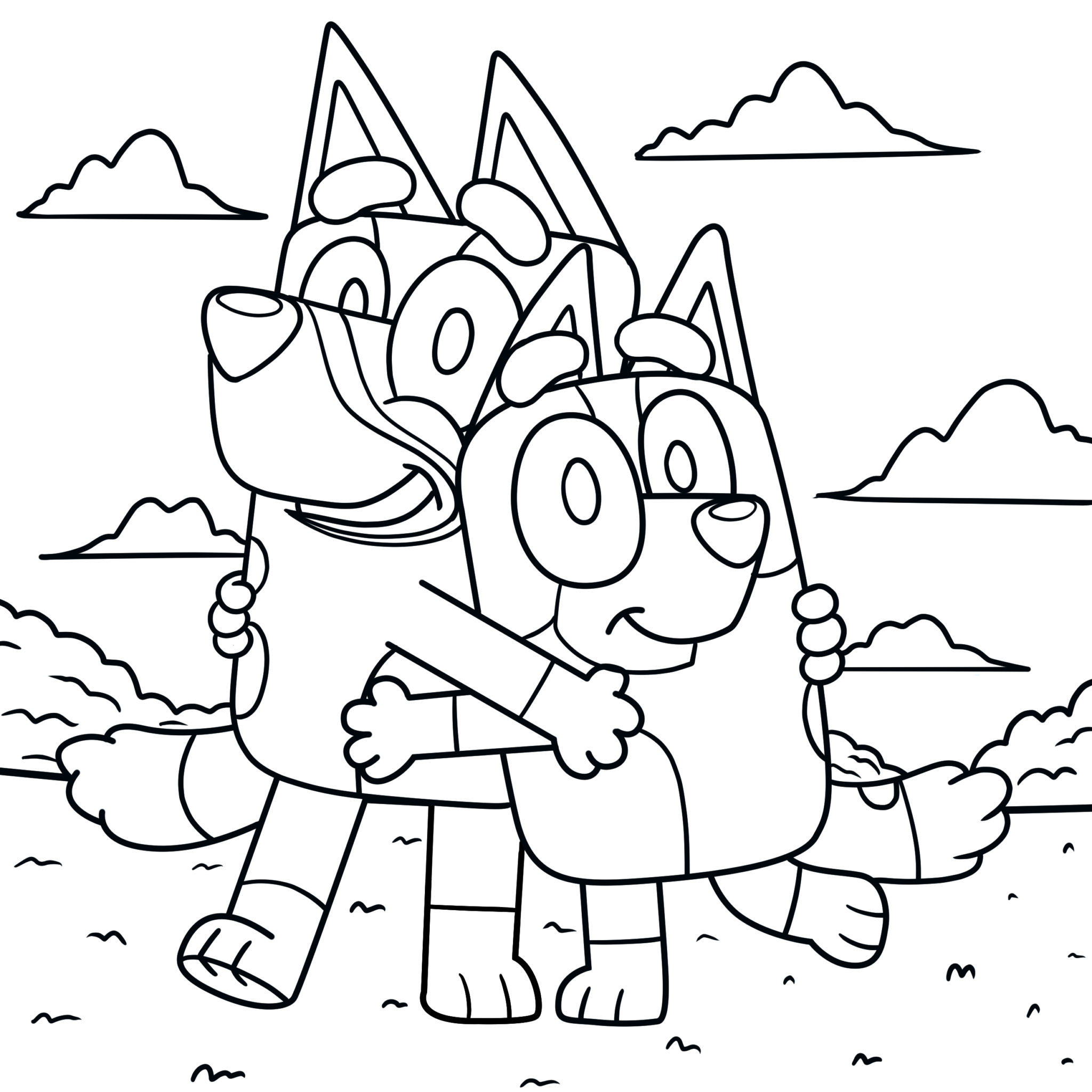 32 Printable Bluey Coloring Pages